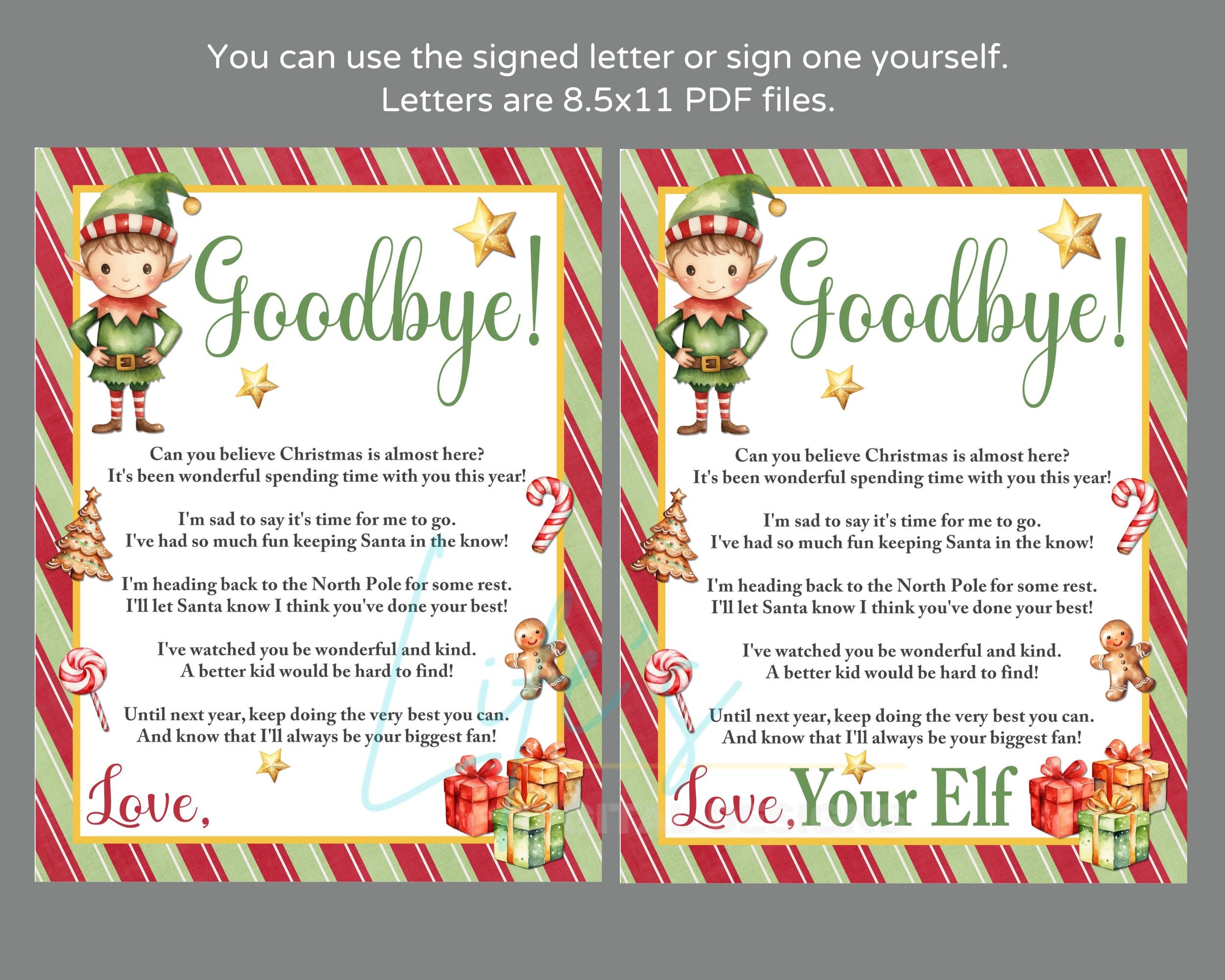 Goodbye Elf Letter to Download and Print, Christmas Elf Letter for Kids ...