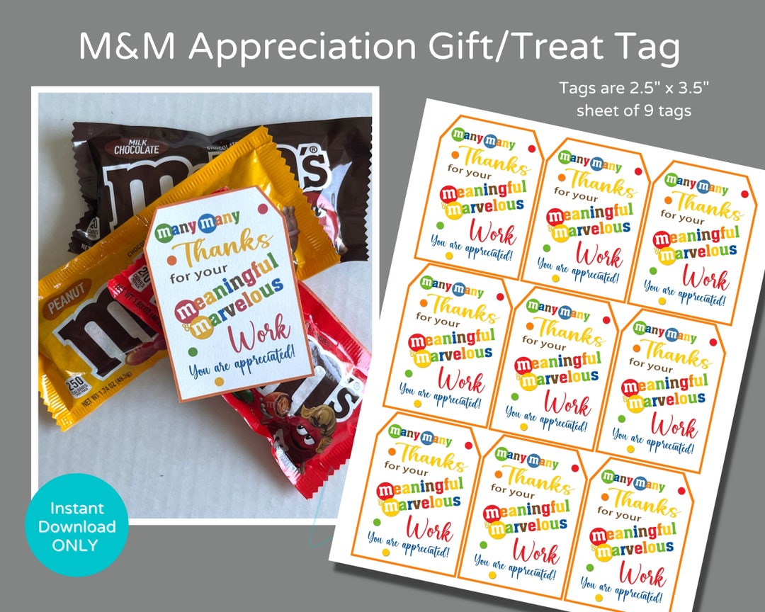 Teacher Appreciation Week M&M Candy Treat Tags to Download and Print ...