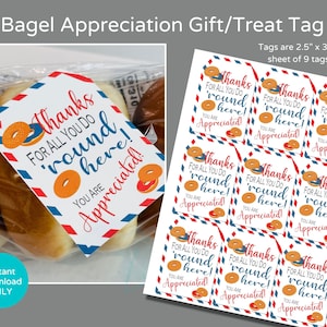 Teacher Appreciation Week Bagel Tags to Download and Print, School and ...