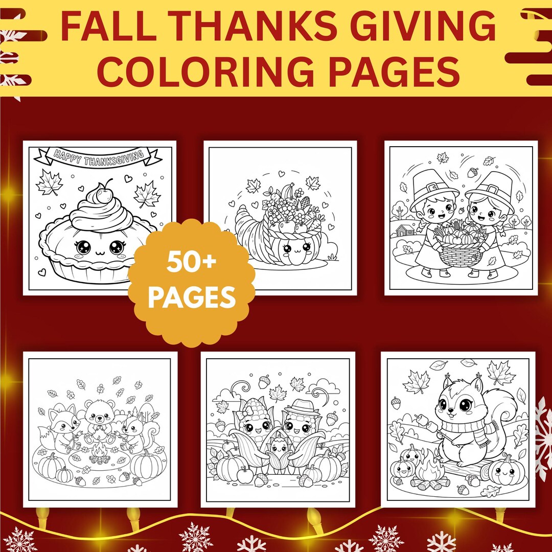 50+ Fall & Thanksgiving Coloring Pages | Cozy Autumn Printable Kids ...