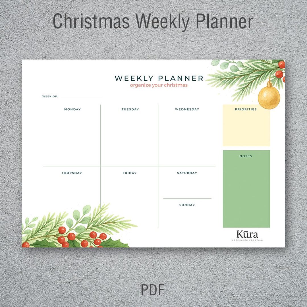 Christmas Weekly Planner - Etsy