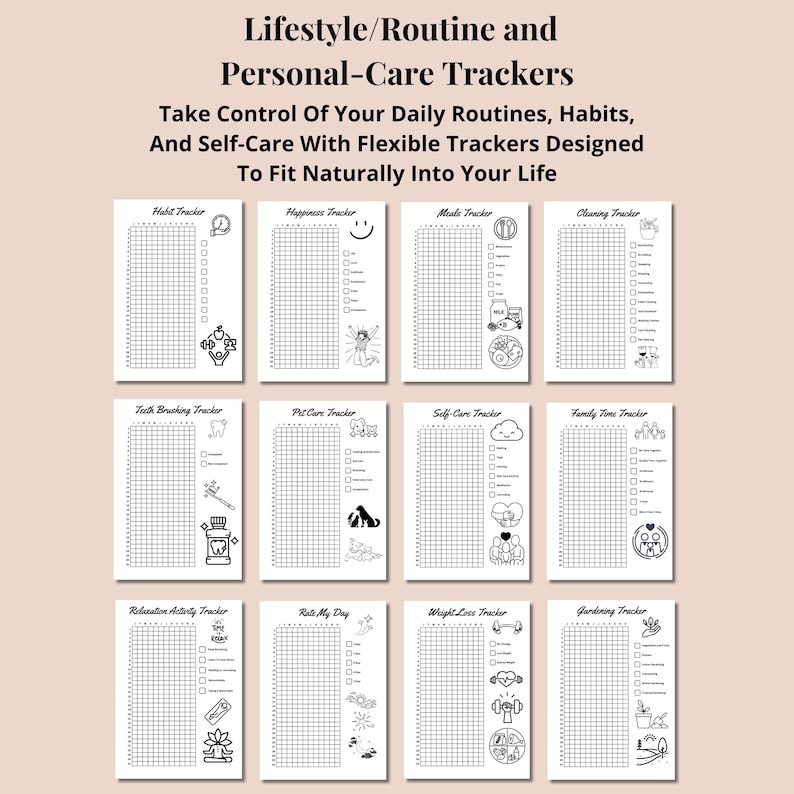 Bullet Journal Pixel Tracker | Printable Mood & Habit Tracking Planner ...