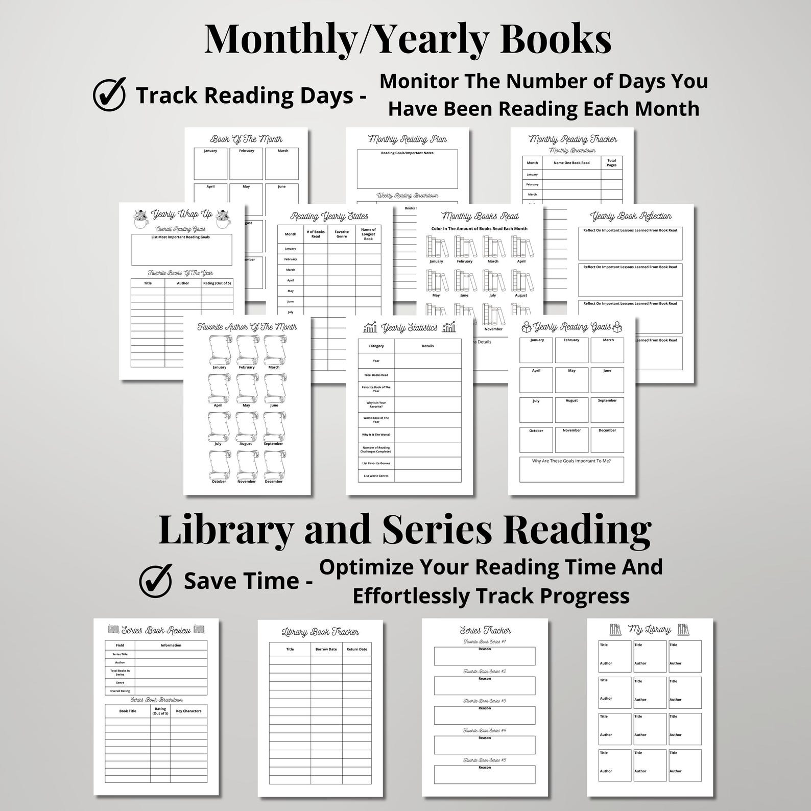 Reading Planner Journal | Printable Tracker & Reading Log Template ...