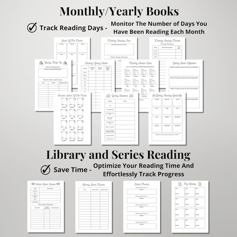 Reading Planner Journal | Printable Tracker & Reading Log Template ...