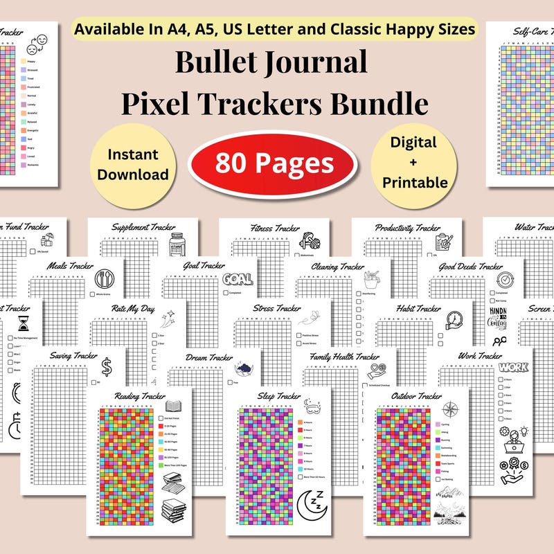 Pixel Diary Template - Etsy