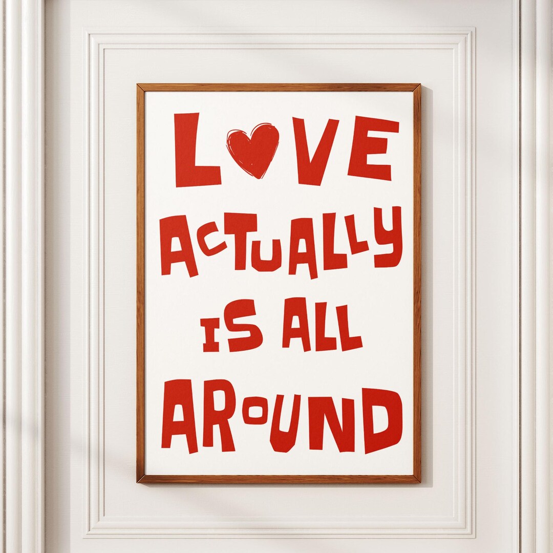 Love Actually is All Around Quote Print, Romantic Typography Wall Art ...