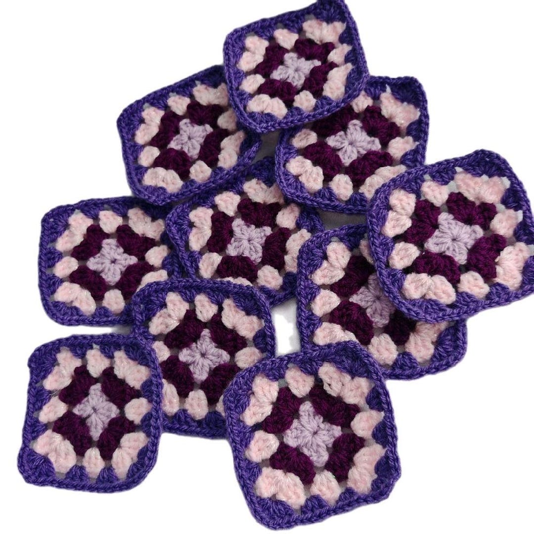 Amethyst Dream Crochet Granny Squares – Handmade Purple & Pink Motifs ...