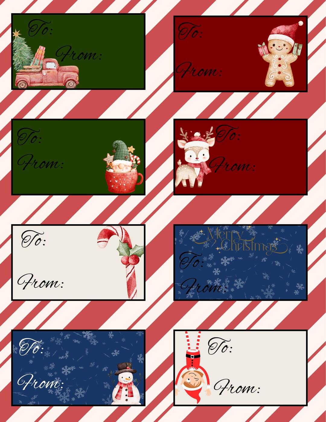 Classic Printable Christmas Gift Tags - Etsy
