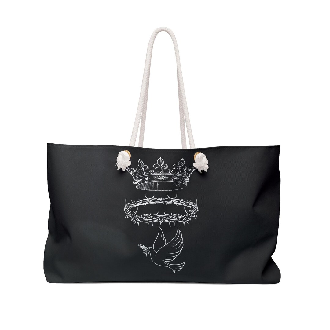 Christian Symbol Weekender Bag: Crown, Dove Travel Tote - Etsy