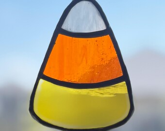 Candy Corn Halloween, Fall,, Thanksgiving Stained Glass Suncatcher - Etsy