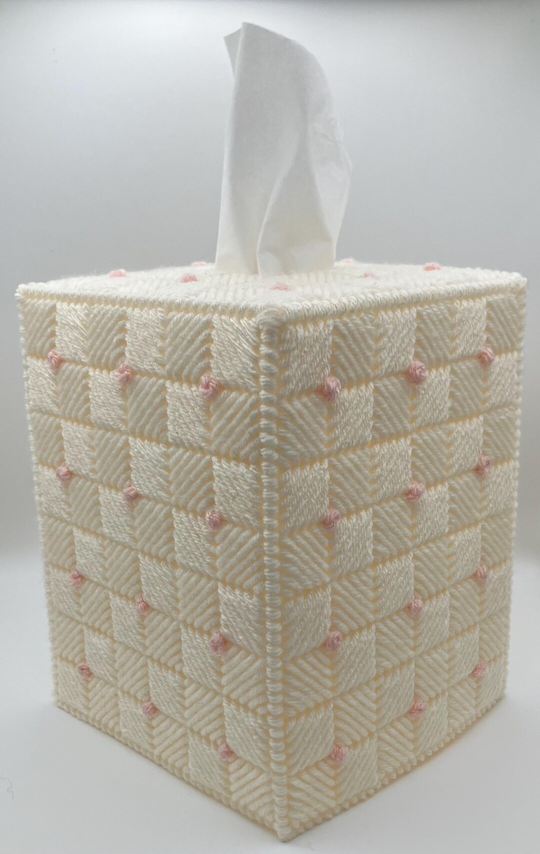 Custom Tissue Box Cover Kit With French Knots - Etsy
