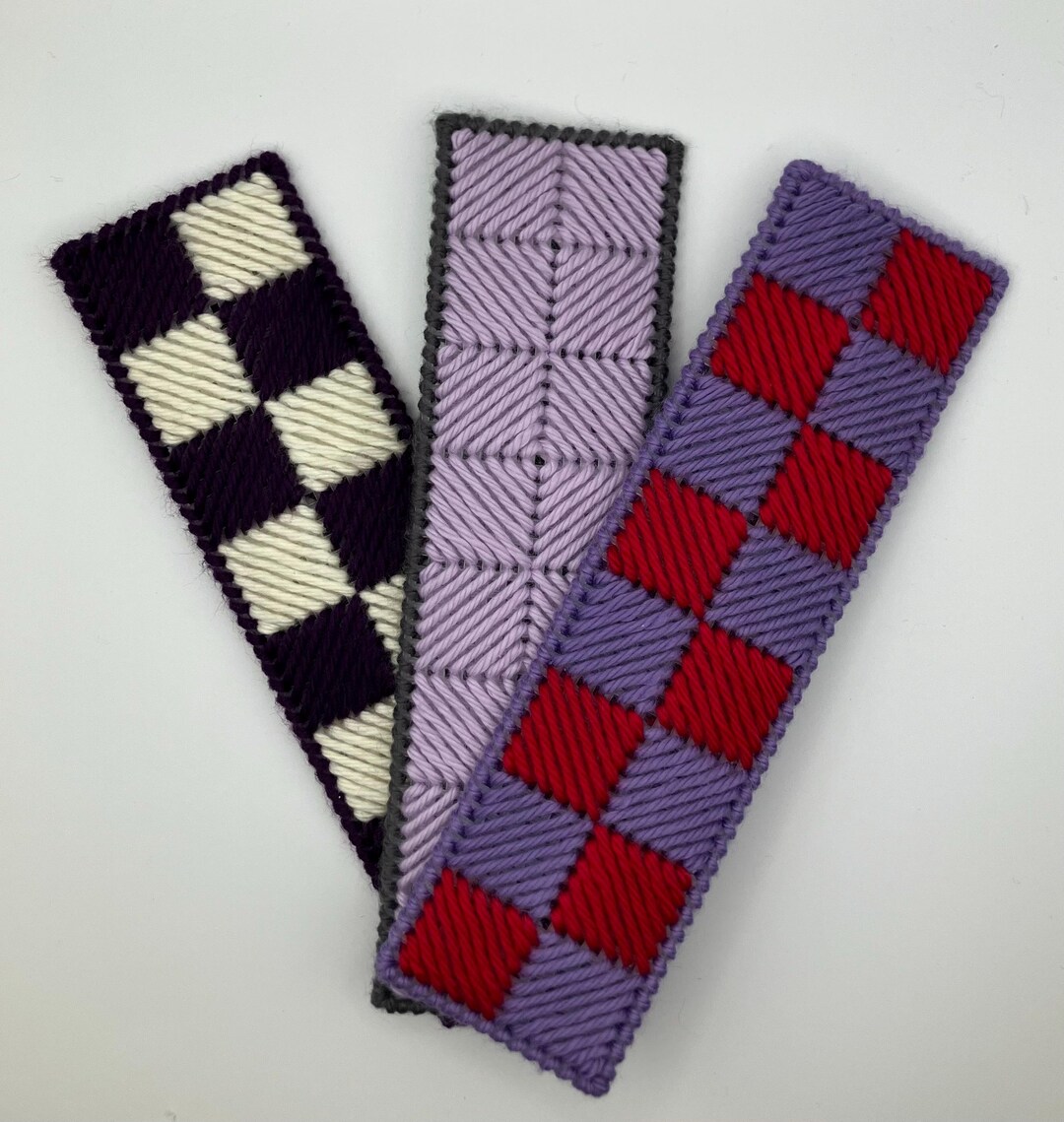 Cotton Needlepoint Bookmarks - Set of 3, Purple - Etsy