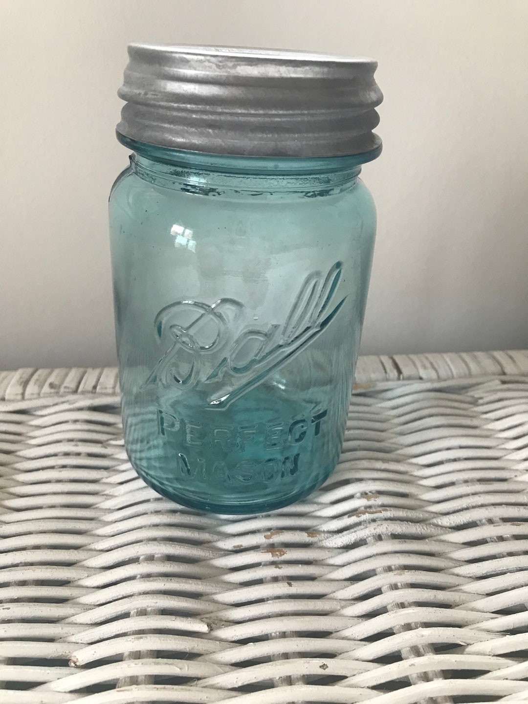Vintage Blue Ball Pint Jar With Zinc Lid - Etsy