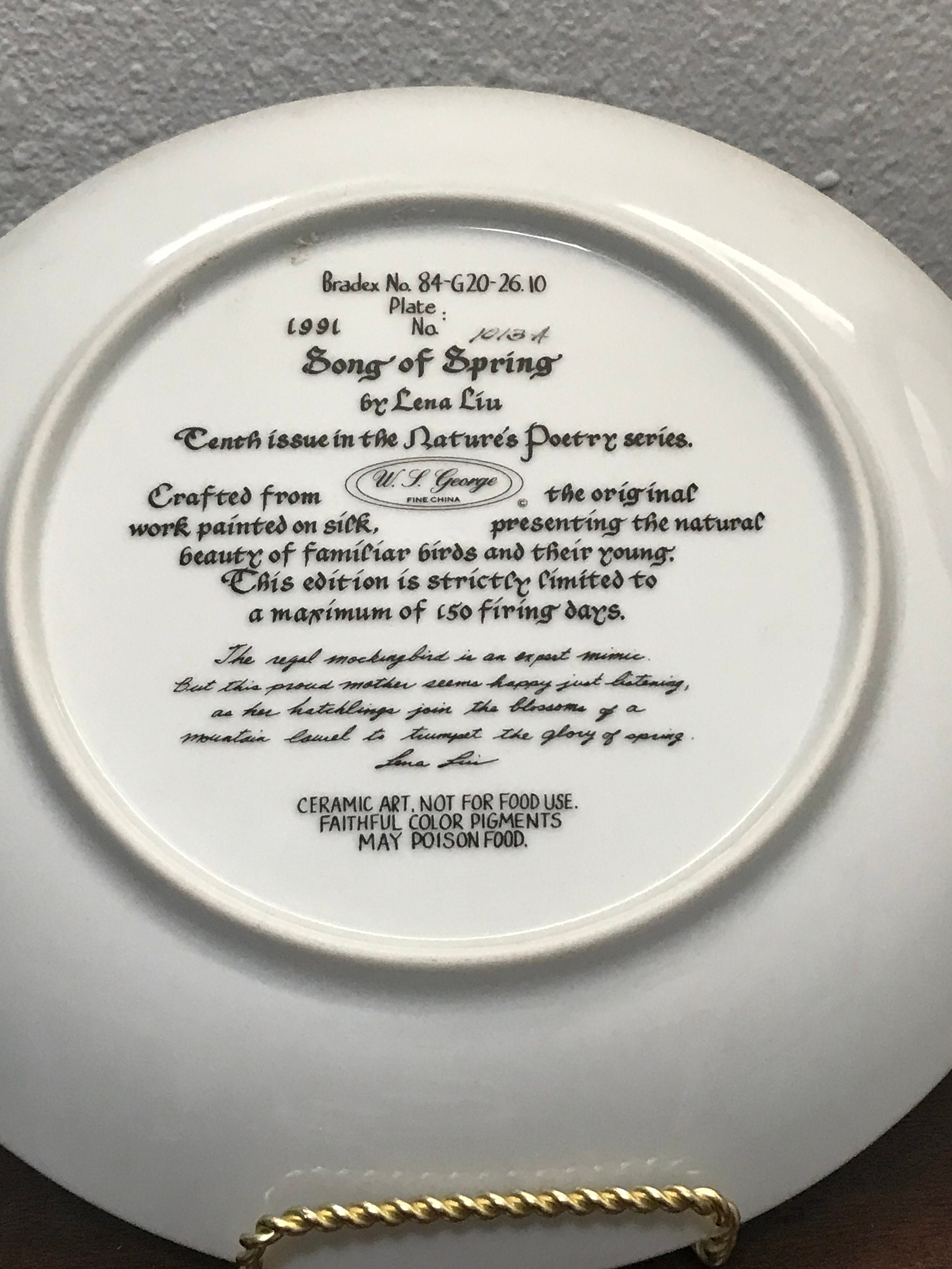 Lena Liu Collectible Plate "song of Spring" From Bradford Exchange - Etsy