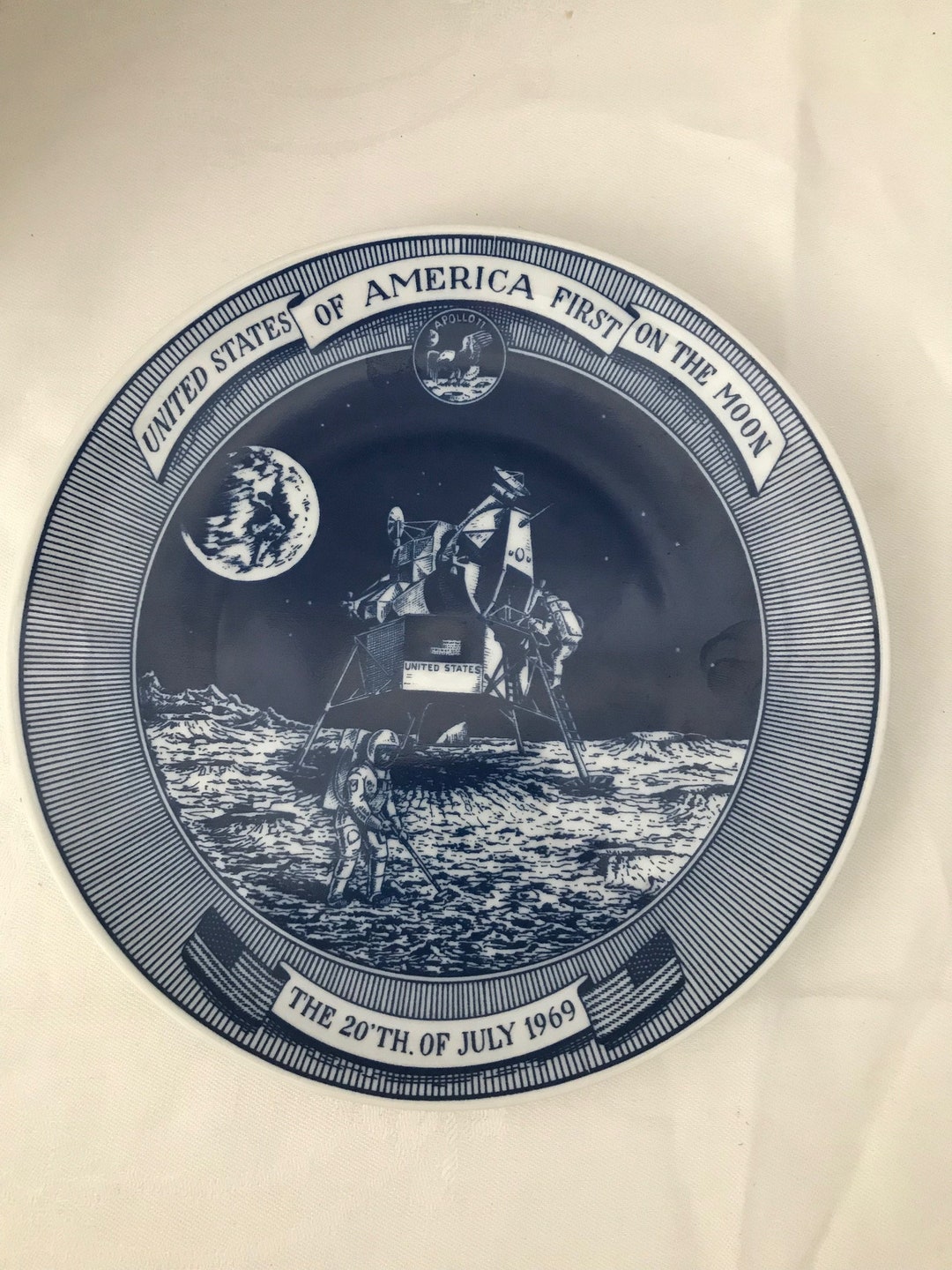 USA First on the Moon 1969 Commemorative Plate by Lund & Clausen - Etsy