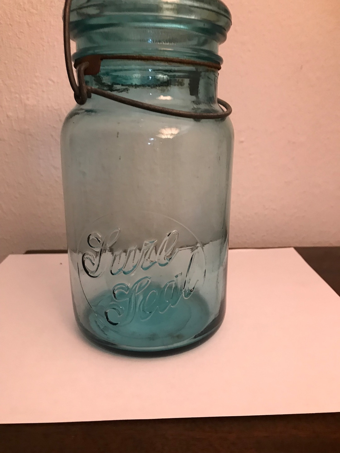 Blue Ball Sure Seal Jar With Bale and Glass Lid. Round Logo - Etsy
