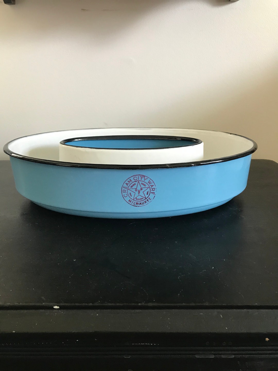 Robin Egg Blue Cream City Ware Oval Mold. - Etsy