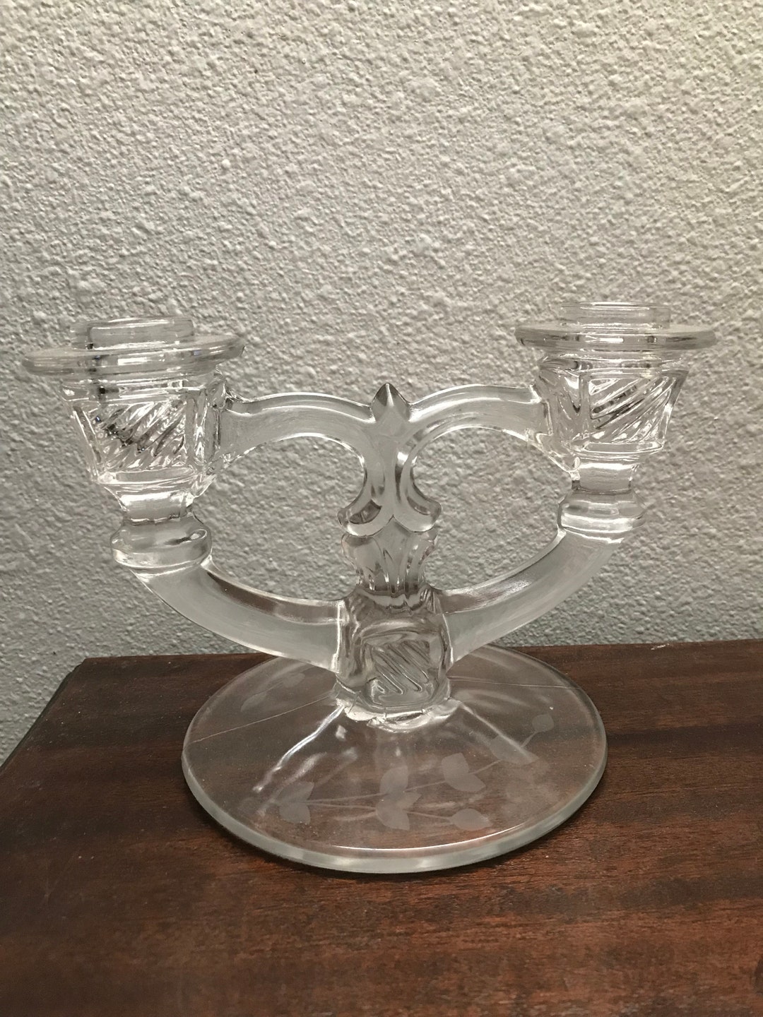 Indiana Glass Double Candlestick Holder 370-1 - Etsy
