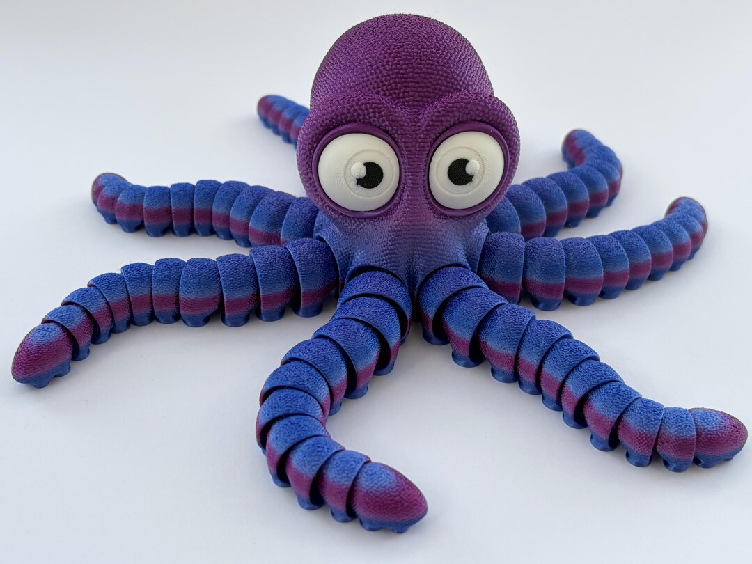 3D Printed Flexi Octopus Fidget Toy, Articulated Desk Companion ...
