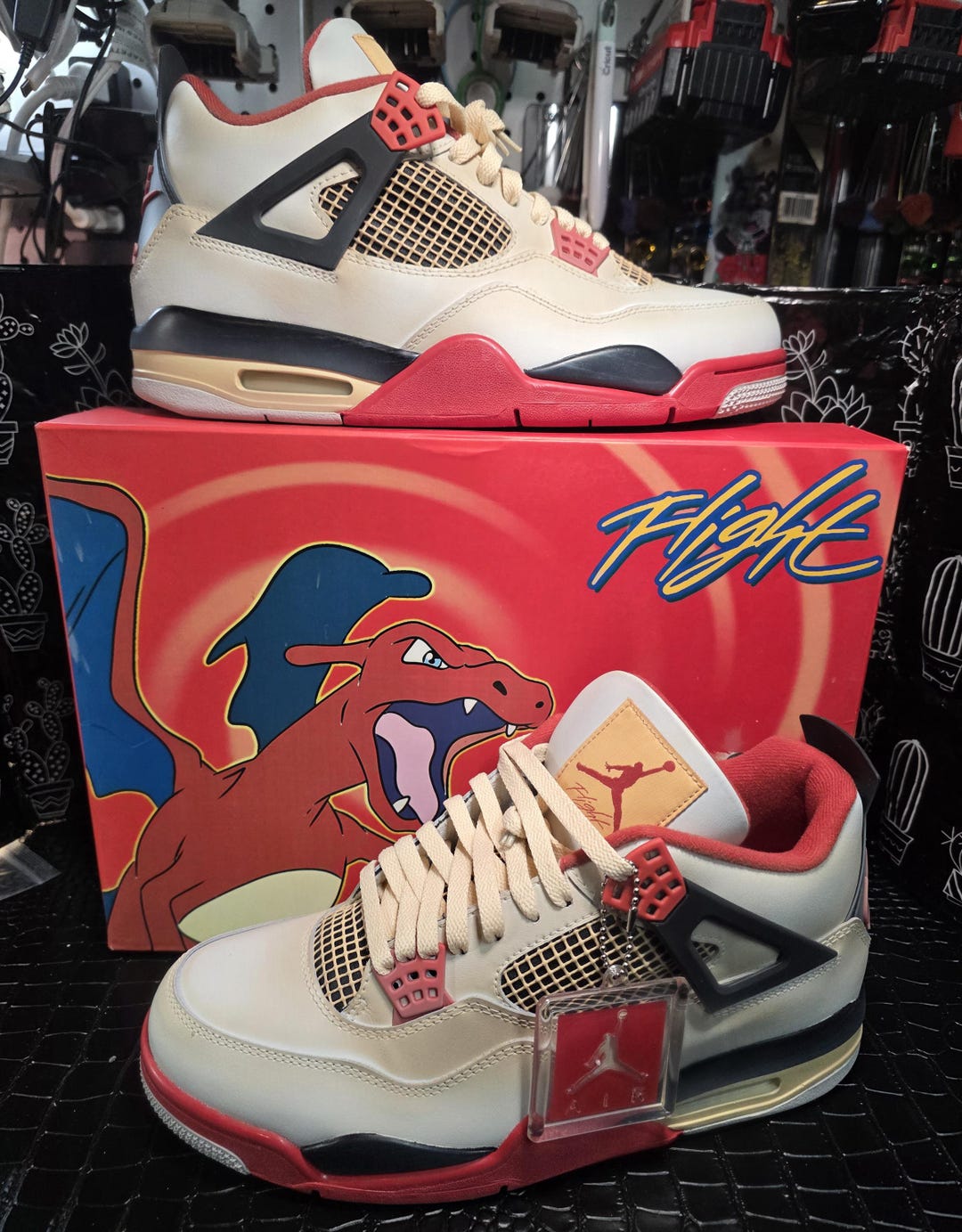 Custom Jordan 4 Pokémon Charizard Themed Basketball Shoes - Etsy