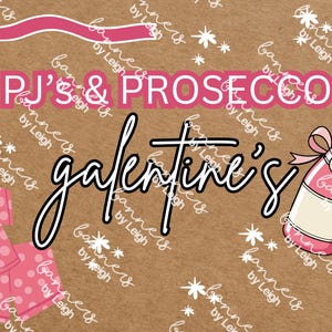 Pj's & Prosecco Editable Canva Banner Template | Customizable Design - Etsy