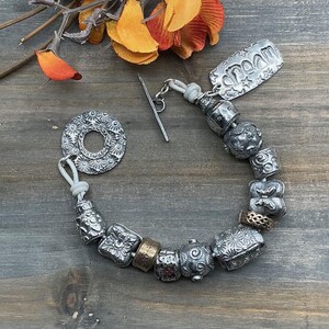 Artisan Sterling Silver, Bronze Handmade Beaded Bracelet, Sundance ...