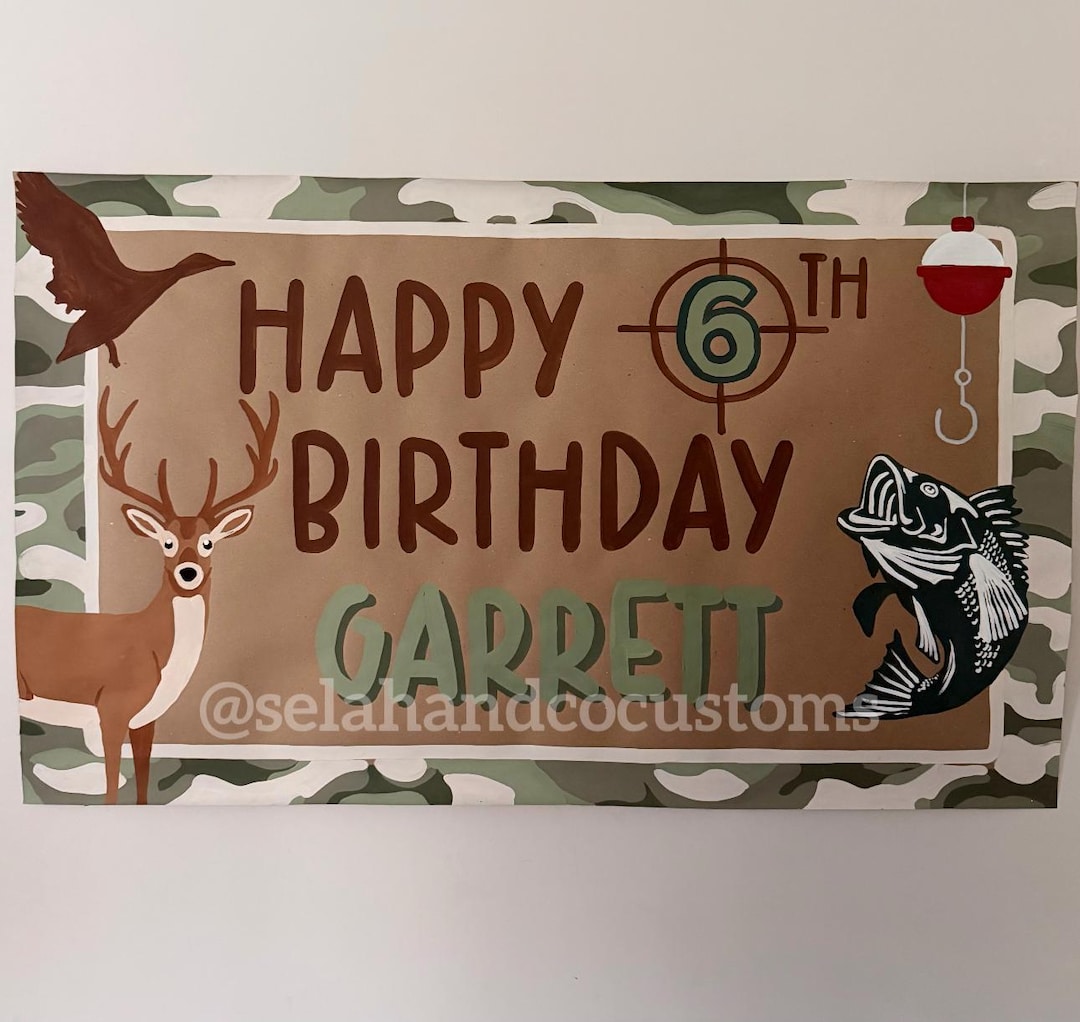Custom 5ft Painted Banner - Camo/hunting Theme - Etsy