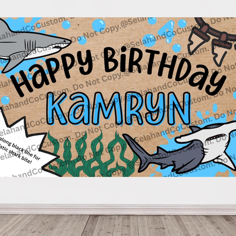 Shark Birthday Banner - Etsy