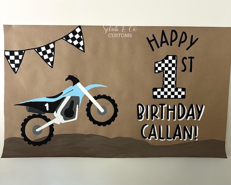 Custom 5ft Painted Banner - Dirtbike Theme - Etsy