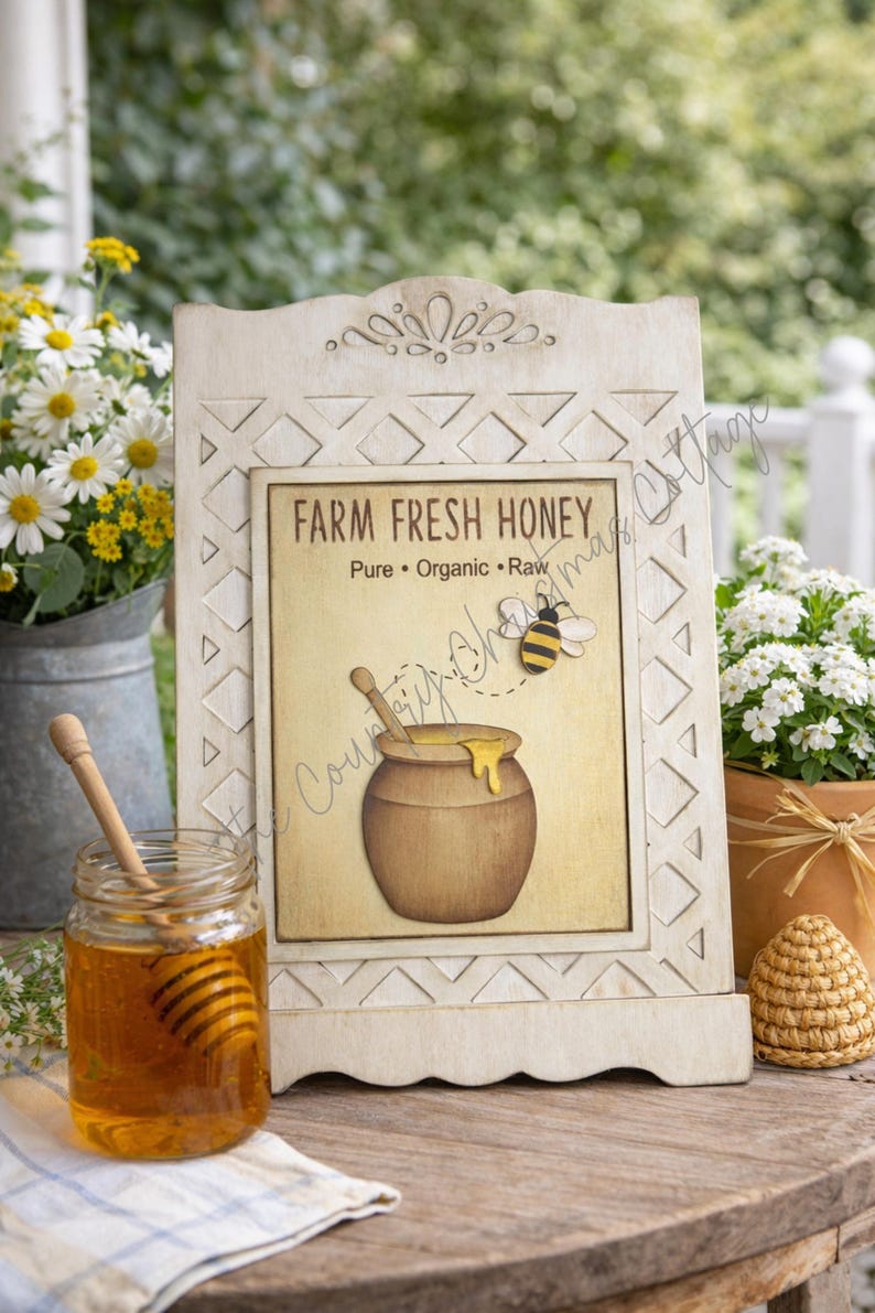 Farm Fresh Honey Sign SVG | Spring Farmhouse Decor | Interchangeable ...