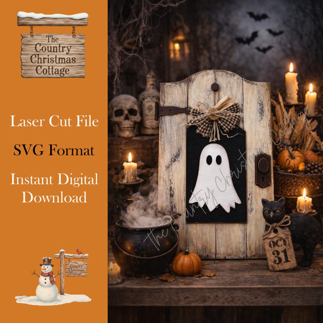 Primitive Ghost Accent Tag SVG | Interchangeable Door & Shutter Decor ...