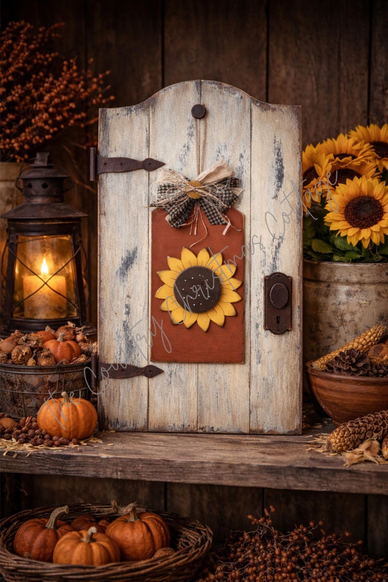 Primitive Sunflower Accent Tag SVG | Interchangeable Door & Shutter ...