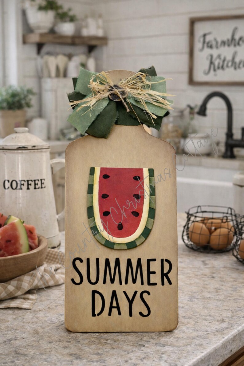 Primitive Watermelon Breadboard SVG | Seasonal Farmhouse Decor | Laser ...