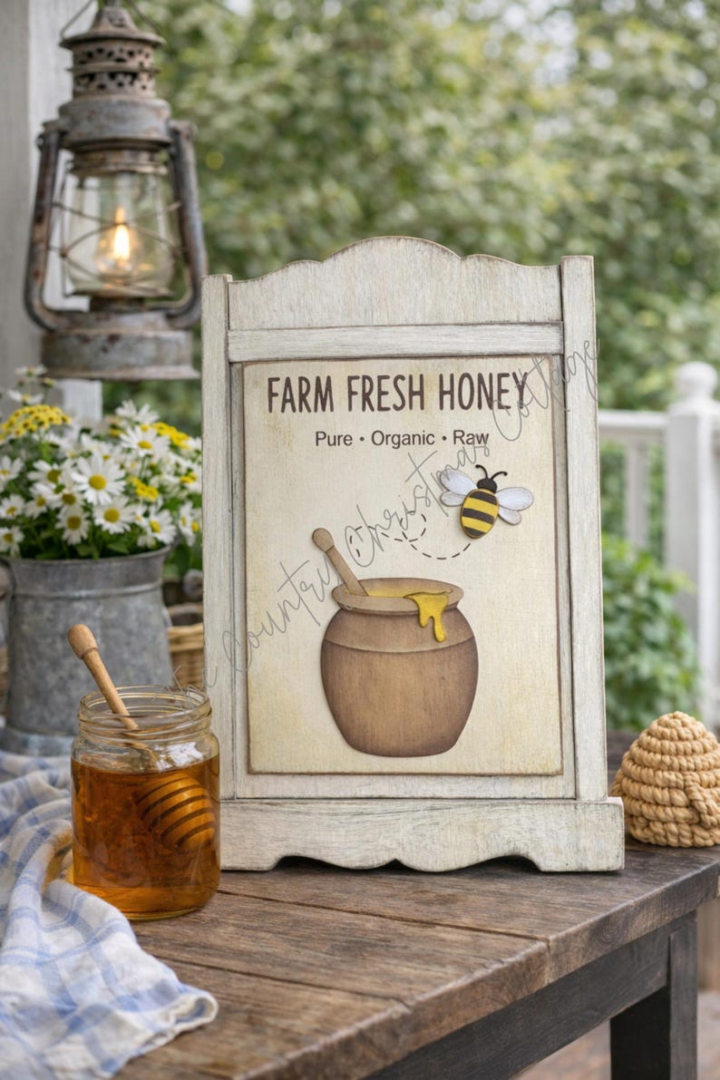Farm Fresh Honey Sign SVG | Spring Farmhouse Decor | Interchangeable ...