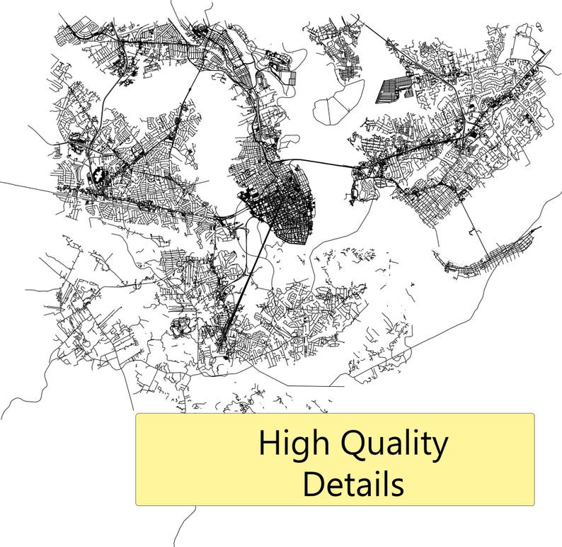 Custom City Map Digital Download Printable Art Wall Decor Home Gift ...
