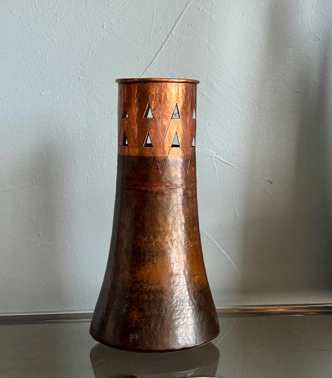 Vintage Handmade Copper Mission Style Vase - Etsy