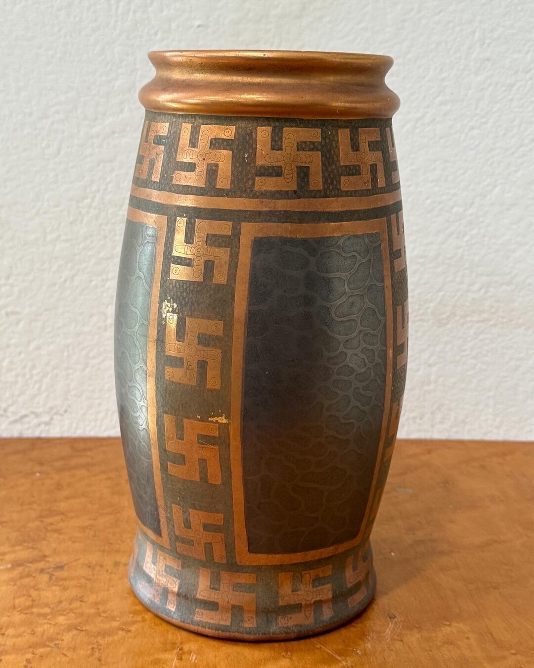 Antique Keramos Vase Owens China Company, John Lessel Wafer Seal C.1908 ...