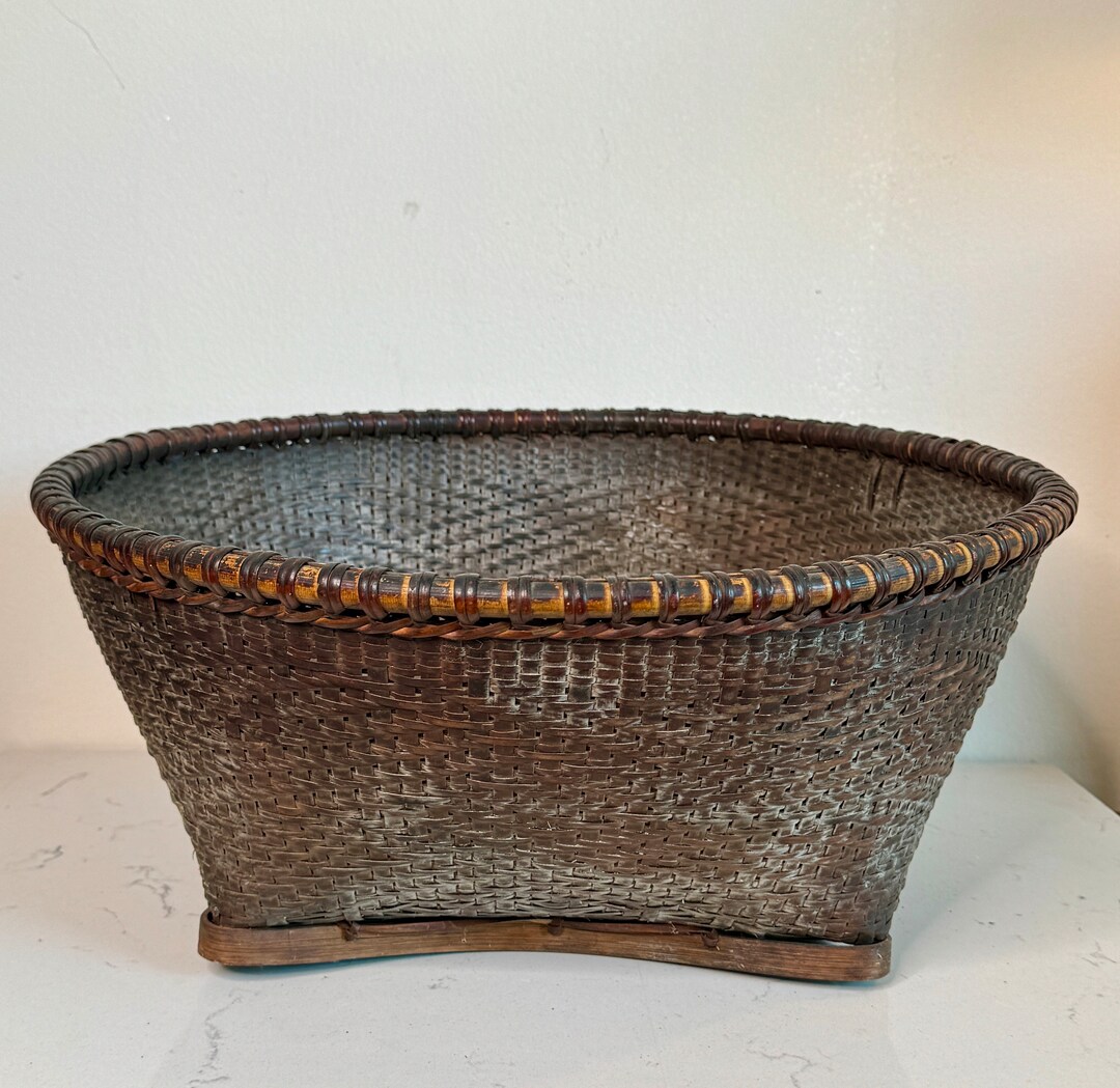 Vintage 20th Century Philippine LABBA Fruit & Vegetables Woven Bamboo ...