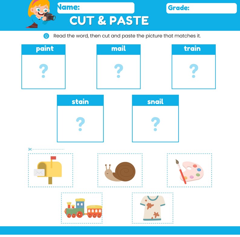 Vowel Teams Cut & Paste Worksheets | 17 Printable Pages | Phonics ...