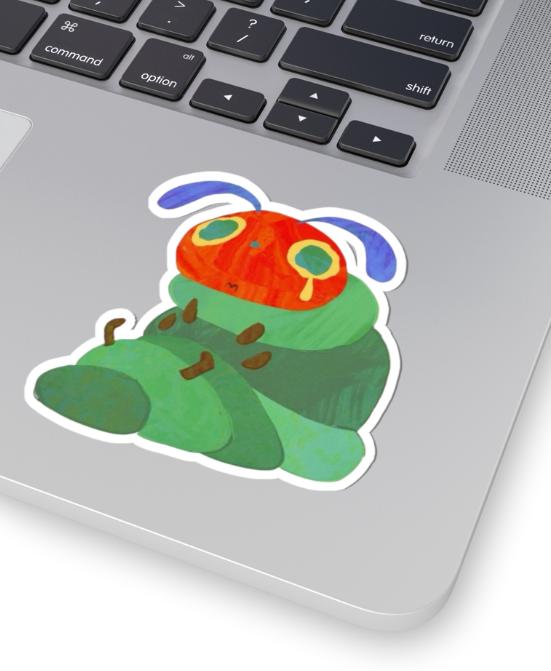 Sad Hungry Caterpillar Sticker | Cute Crying Bug Kiss-cut Vinyl Sticker ...