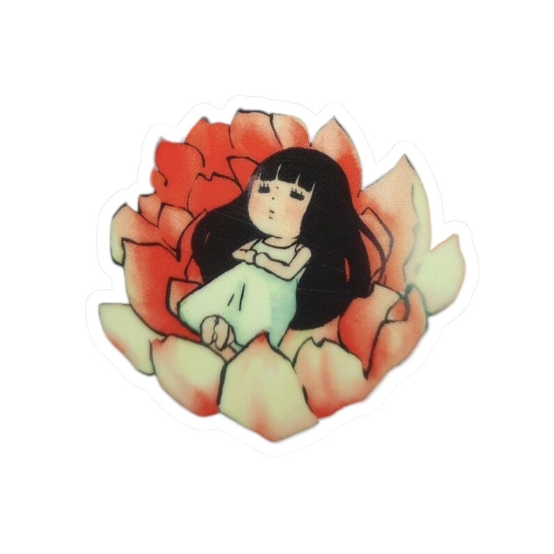 Sawako Kuronuma Lotus Flower Transparent Stickers, Cute Laptop Decals ...