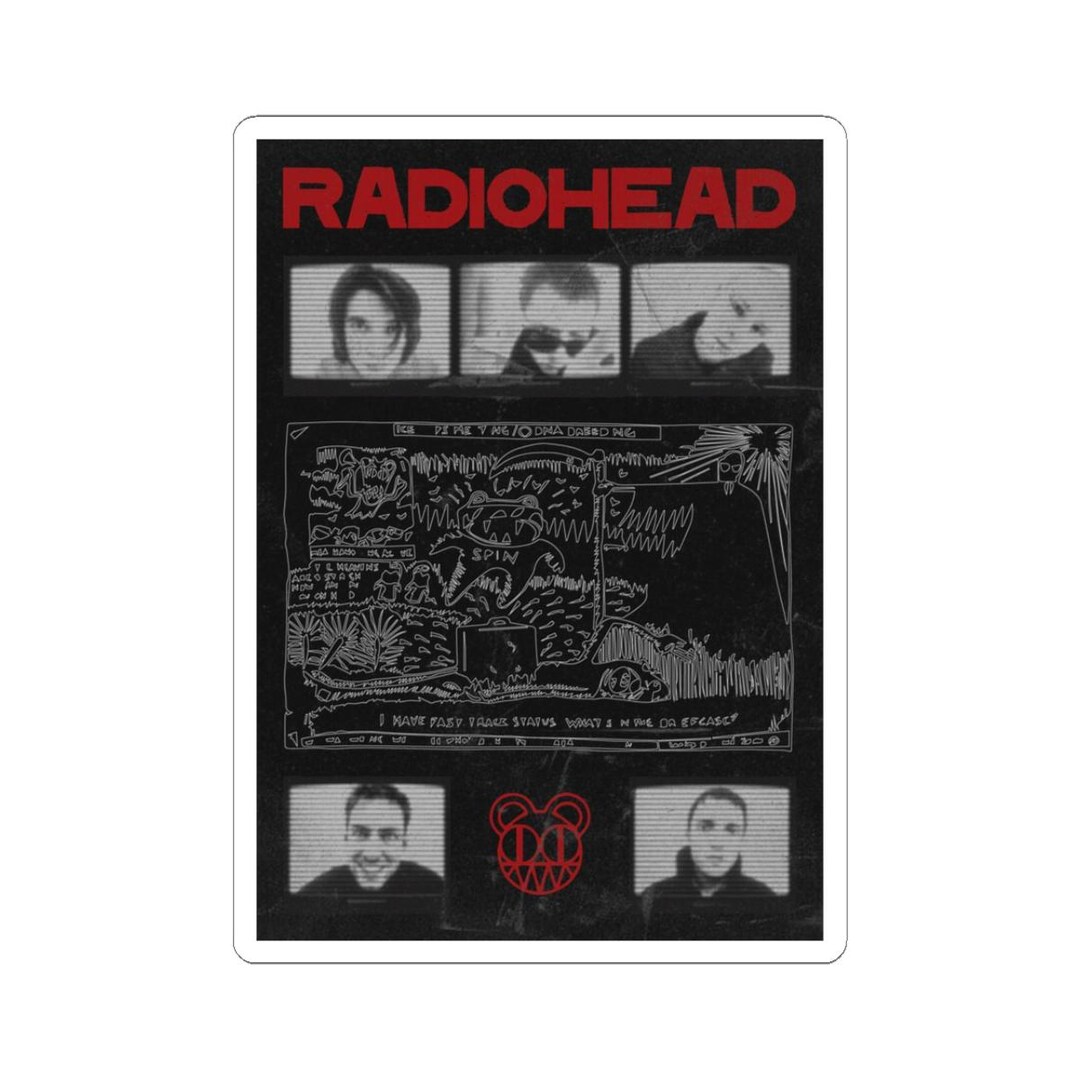 Radiohead Band Poster Sticker | Kiss-cut Sticker, Music Band Decal - Etsy