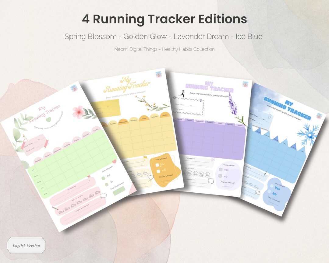 Running Tracker Bundle 4 Editions | Printable & Digital Running Log ...