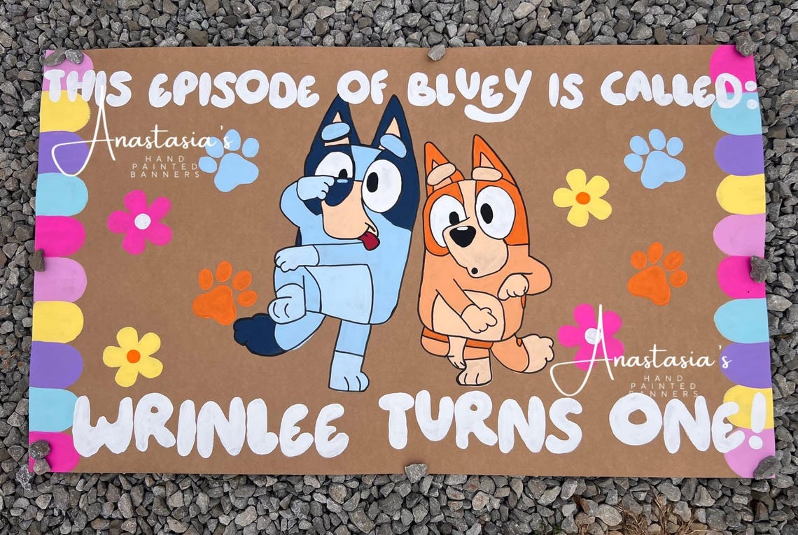 Custom Bluey Banner, Bluey Party, Bluey and Bingo, Birthday Banner ...