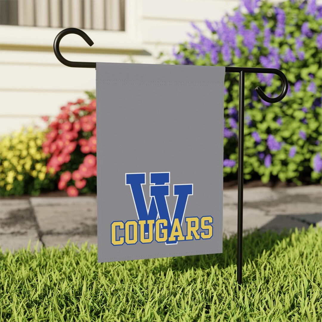 WV Cougars Logo Garden Flag | House Banner, Outdoor School Spirit - Etsy