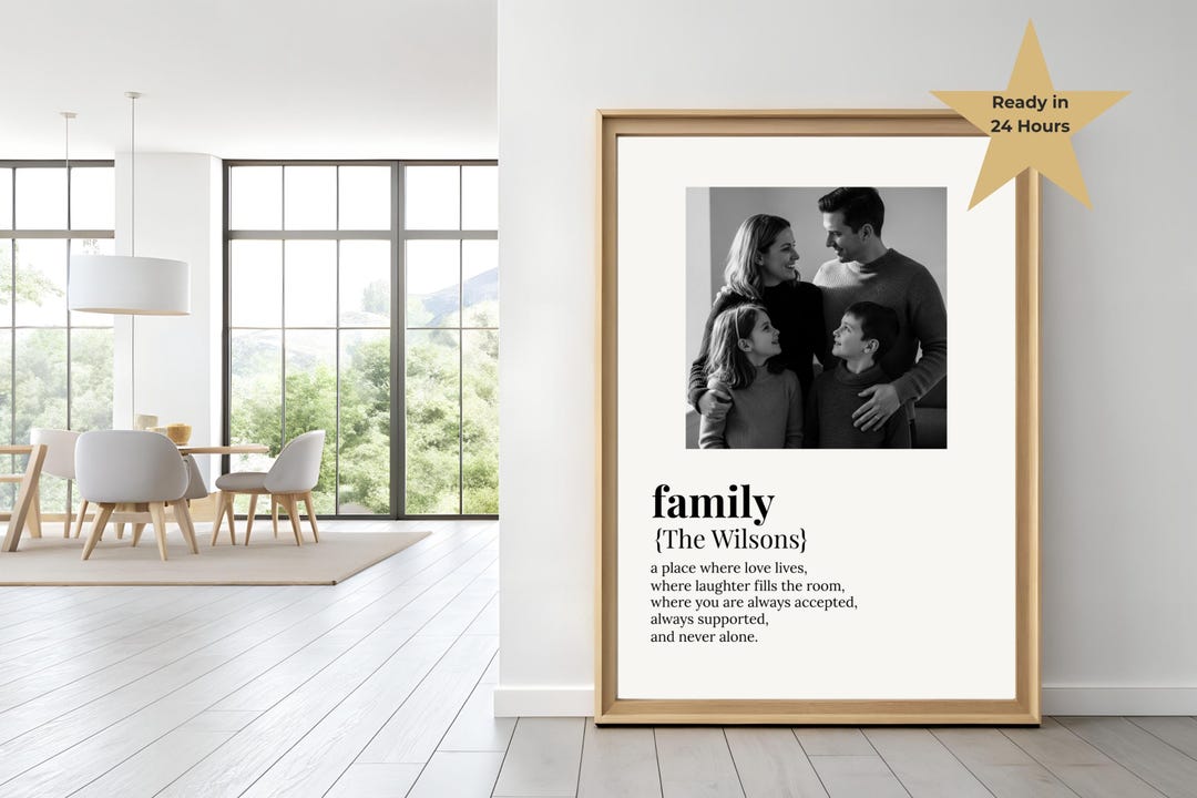 Custom Family Photo Definition Print, Valentines Day Gift for Him Her ...