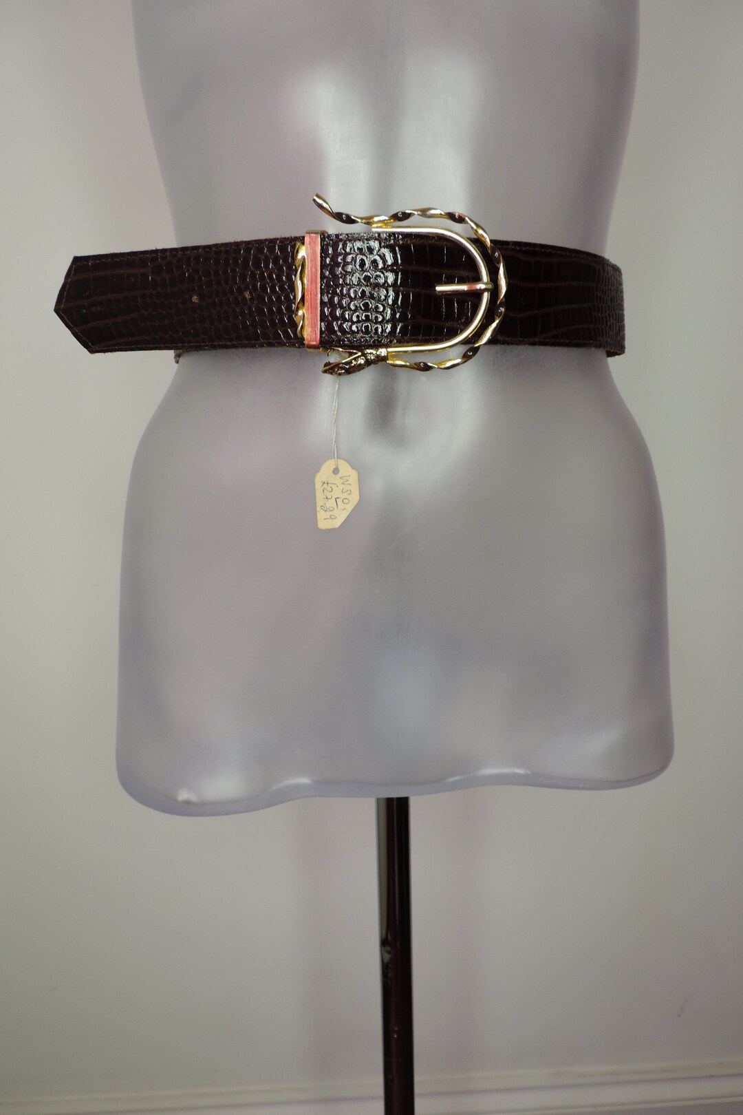 Bohemian Unworn VINTAGE 1970s Funky Dark Brown Snake Metal Buckle Belt ...