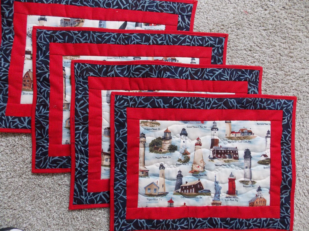 Quilted Place Mats Featuring Lighthouses - Etsy