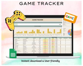 Gaming Tracker Google Sheets Video Game Log Spreadsheet Gaming Planner ...