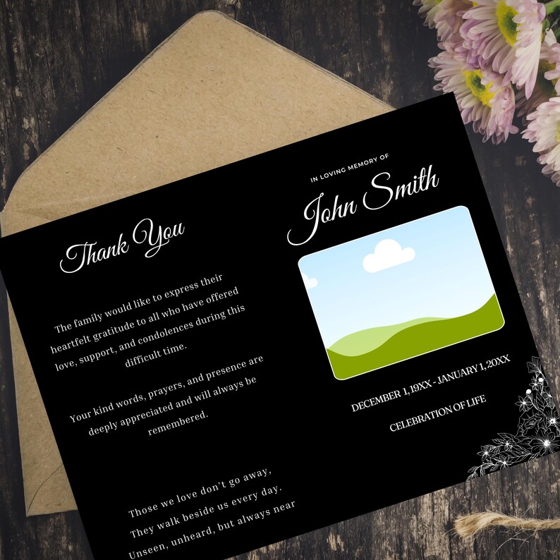 Editable Funeral Program Template, Bifold Obituary Program, Canva ...